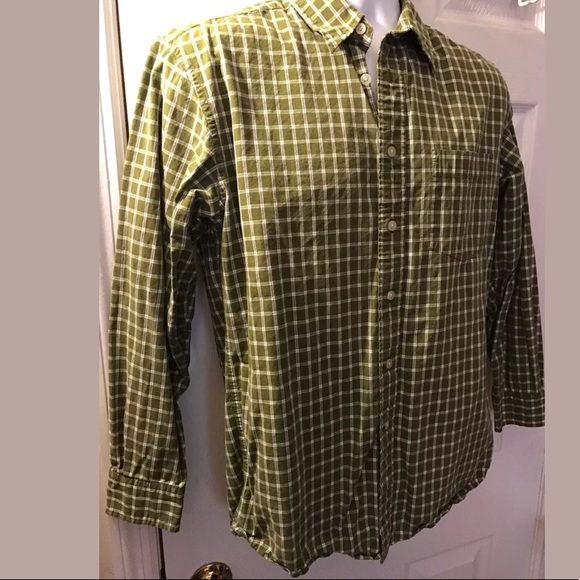 Express | Shirts | Express Plaid Button Down Shirt Green White | Poshmark
